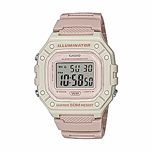 Casio Illuminator Alarm Chronograph Digital Sport Watch (Model W218HC-4A2V) (Light Pink)
