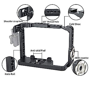 NICEYRIG Camera Cage Kit for Sony A7RIII/ A7RIV/ A7IV/ A7III/ A7SIII/ A7RII/ A7SII/ A7II/ A9, with Cheese Top Handle and Cable Lock Clamp - 190