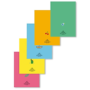 MILIKO A5 Color Series Softcover Notebook/Journal/Diary Set, 5 Unique Design 8mm Ruled Notebooks per pack-50 Sheets/100 Pages