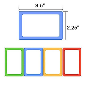 FungLam 4 Colors Plain Name Tag Stickers 200 Labels for Office, School, Teachers, Meeting and Mailing