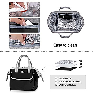 HUA ANGEL Insulated Cooler Lunch Bag - Large Waterproof Adult Lunch Tote Bag Soft Cooling Lunch Box Organizer for Office Work School Picnic Beach Workout