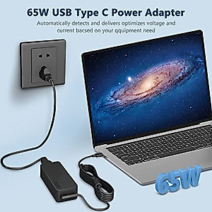 65W 45W Type C Power Adapter Chromebook, USB C Charger Fit for Lenovo Chromebook C330 S330 300e 100e 500e Chromebook 2nd Gen MTK AST N23 Yoga Series Laptop AC Adapter Power