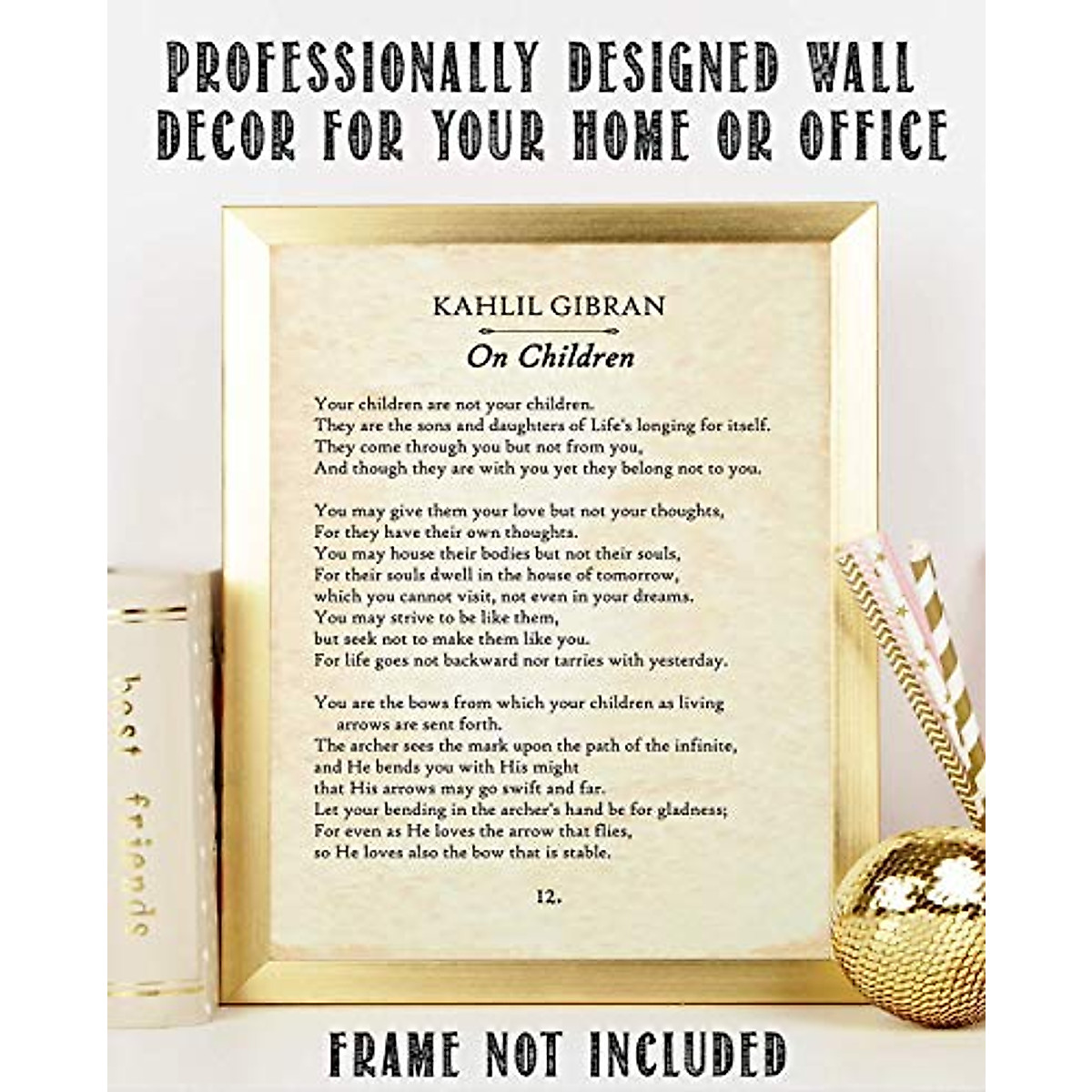 Kahlil Gibran - On Children - 11x14 Unframed Typography Book Page Print - Great Gift for Philosophical, Spiritual, and Inspirational Poetry Buffs Under $15