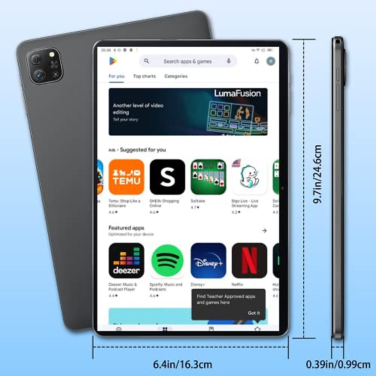 OSCAL Tablet 10.1 Inch 7GB RAM 64GB ROM 1TB, 2023 Latest PAD70 Android 12 Tablet with 13MP Dual Camera, WiFi, BT5.0, 1280x800 IPS HD Touch Screen,6580mAh GPS Tablets (Grey)