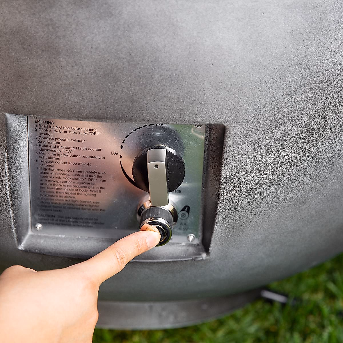 Barton 40,000 BTU Concrete Outdoor Gas Fire Pit Propane Firepit Lava Rocks and PVC Cover, 27.5 Inch Round Fitpit