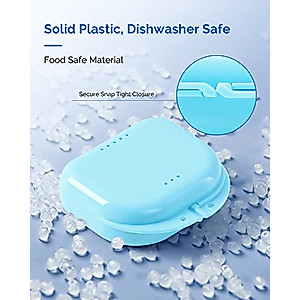 JMU Retainer Case with Vent Holes, Mouth Guard Case Denture Case(Teal)