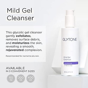Glytone Mild Gel Cleanser - Exfoliating Face Wash for Normal to Combination Skin - With 4.7% Pure Glycolic Acid - Vegan & Fragrance-Free - 6.7 fl. oz.