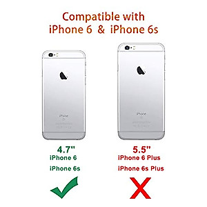 GiiKa iPhone 6 6s Case with Screen Protector, Not 6 Plus Clear Heavy Duty Protective Case Floral Girls Women Shockproof Hard PC Case with Slim TPU Bumper Cover Phone Case for iPhone 6s, Small Flowers