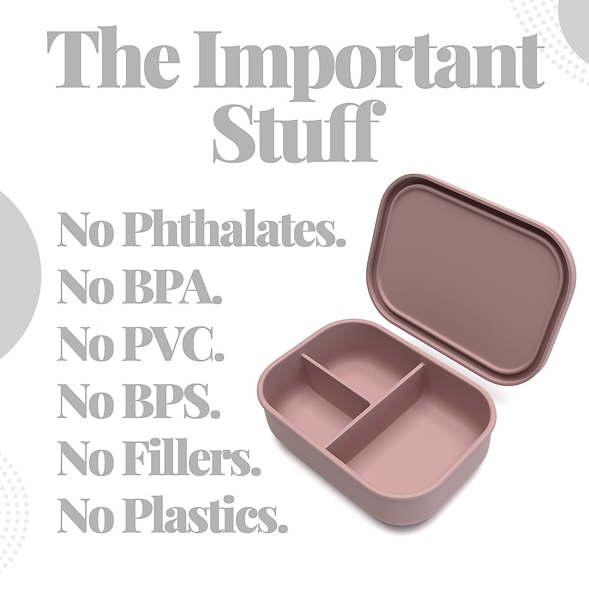 Silicone Bento Box for Kids, Toddlers and Adults - Made from Platinum LFGB German Silicone - Microwave, Dishwasher, Freezer and Oven safe - Lunch, Snack and Sandwich Food Container (Pastel Purple)