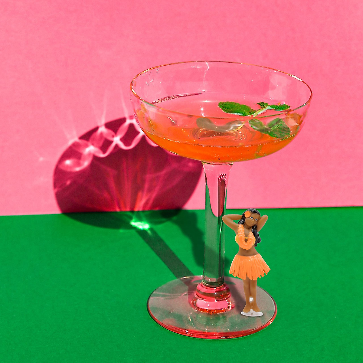 NPW Buddies Hula Girls (4 Pack) Drink Charm, Multi