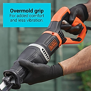 BLACK+DECKER 7 Amp Electric Reciprocating Saw with Removable Branch Holder (BES301K)