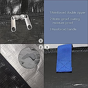 2PCS Large Size 112L Storage Bags with Backpack Straps & Strong Handles & Zippers for Moving, Travelling, Camping, Gardening Tools, Christmas Holiday Decorations Storage, 31.5×15.8×13.8inch, Black