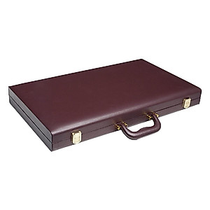 21-inch Backgammon Set - Brown Board and Playing Surface - White and Light Brown Points