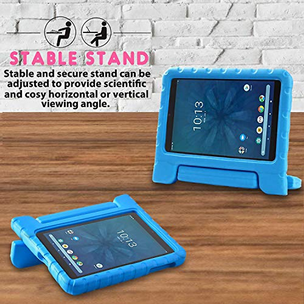 TIRIN Walmart Onn 8 Inch Tablet Case, Light Weight Shockproof Handle Friendly Convertible Stand Kids Case for Walmart Onn 8 inch Android Tablet 2019 Release Model ONA19TB002 NOT for 2020 Gen 2 - Blue