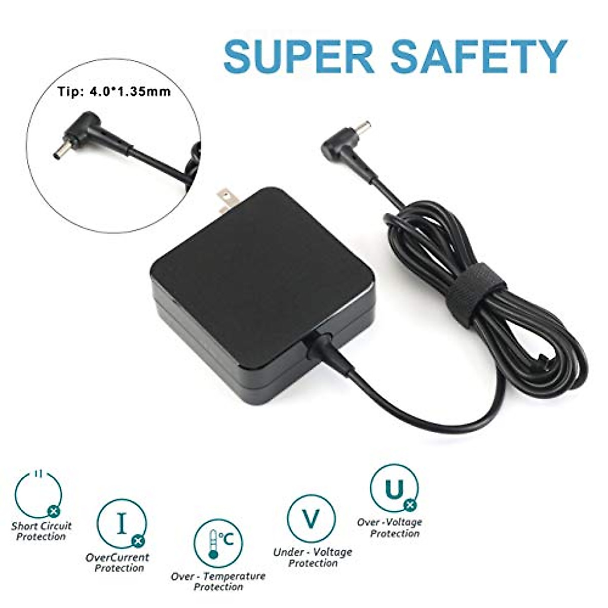 65W Ac Adapter/Laptop Charger for Asus VivoBook flip 14 15 17 F412 F512 X512 F412DA F512DA F512JA F512FA X512FA X512DA:X512DA-BT2020RL BR7N4 F412DA-WS33 F512DA-EB51 WH31 RS51 NH77 PB31-BL F512JA-AS34