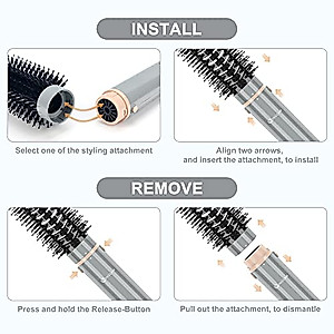 IG INGLAM MegaAIR Styler, 4 in-1 Professional Hair Dryer Brush 110,000 PRM Brushless BLDC Motor Ionic Hot Air Volumizing and Shape, Gray