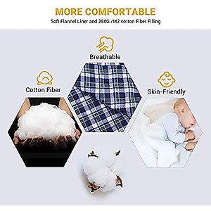 KingCamp Camping Double Sleeping Bags, 3 Season Cotton Flannel Lining Double Layer Sleeping Bag 2 Person Couple Waterproof Lightweight Backpacking Hiking Outdoors with Pillow and Carry Bag Queen Size