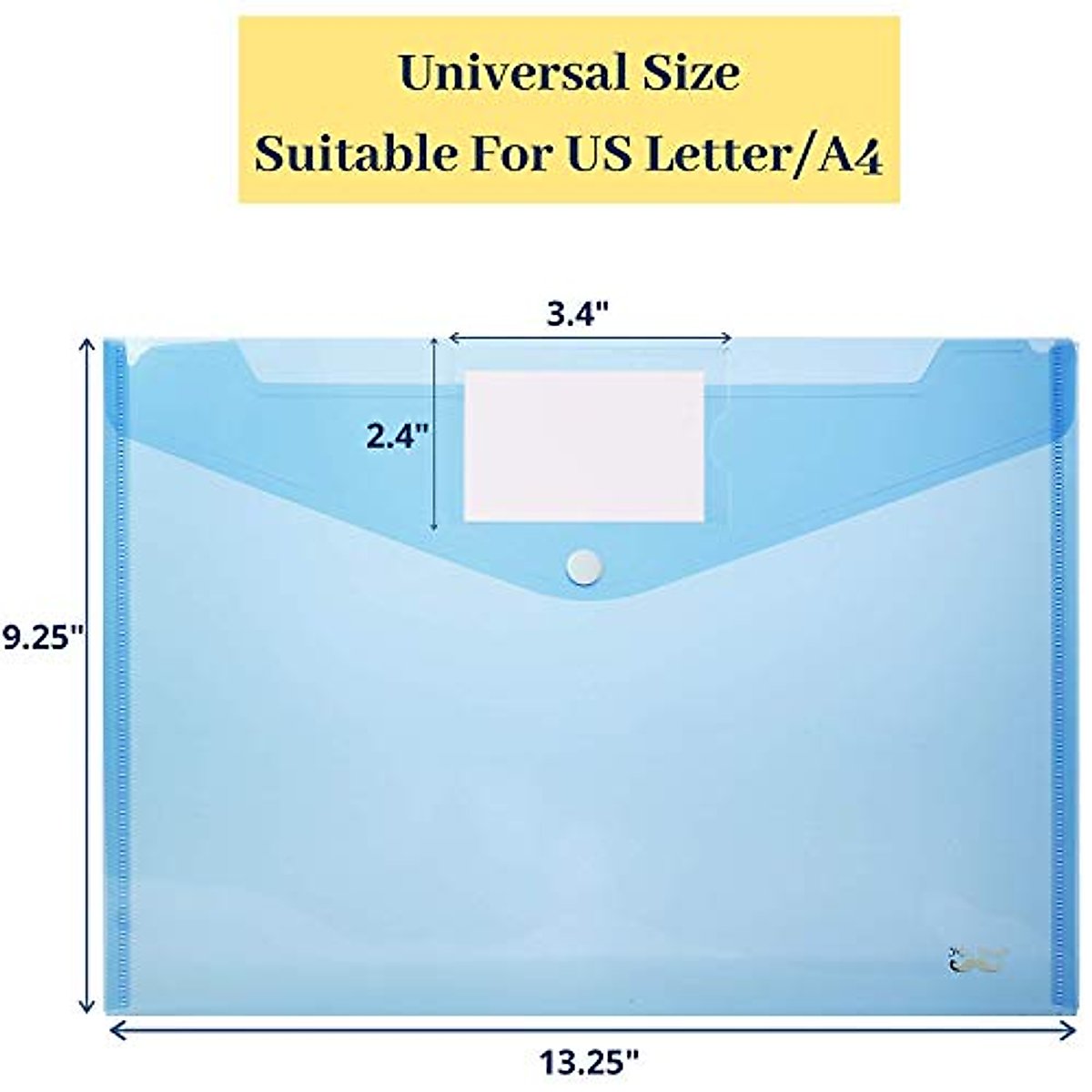 Mr. Pen- Plastic Envelopes, 10 Pack, A4, Letter Size, Plastic Envelopes with Snap Closure, Poly Envelope, Plastic Folders with Closure, Clear Plastic Folders, Plastic Pocket Folders, Document Envelope