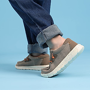 Bruno Marc Boys Slip-On Casual Comfortable Lightweight Loafer Shoes, Khaki - 12 Little Kid (SBLS2213K)