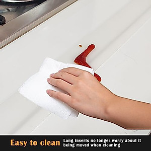 Silicone Stove Counter Gap Cover Kitchen Counter Gap Filler by Kindga 25" Long Gap Filler Sealing Spills Between Kitchen Appliances Washing Machine and Stovetop, Set of 2 (White)