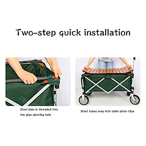 Heavy Duty Collapsible Wagon Foldable Garden Cart Utility Pull Push Beach Wagon with Wheels All Terrain Shopping Cart (Color : B) (B)