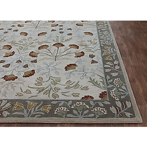 Old Hand Made Floral Bleige Tulips Traditional Style Oriental Woolen Area Rugs (8'x10')