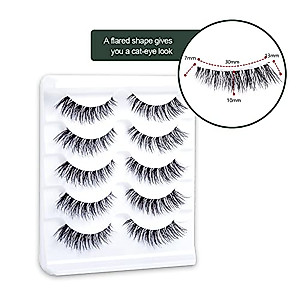 False Eyelashes Wispy Natural Look Lashes 5 Pairs Soft Faux Mink Lashes 3D 6D Volume Fluffy Frihappy Fake Eyelashes Packs DW4