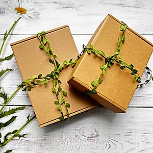 AMZFULY 66 Ft Artificial Vines,Green Leaf Gift Wrapping Trim Ribbon,Eucalyptus Leaves Garland Wreath Accessory DIY Craft Party Wedding Home Decoration