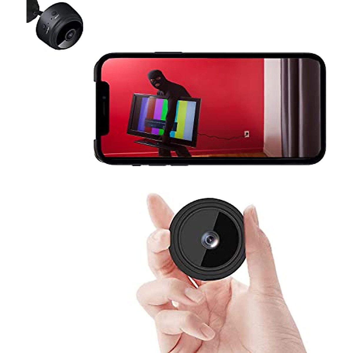 Phouqtem Spy Camera Hidden Camera WiFi Mini Camera with Motion Detection Wireless Nanny Cam HD 1080P Home Security and Indoor Outdoor