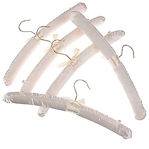 N/A 5pcs 38cm Beige/White Satin Padded Top Hanger Clothes Coat Hanger Gold Hooks ( Color : OneColor , Size : 38cm )