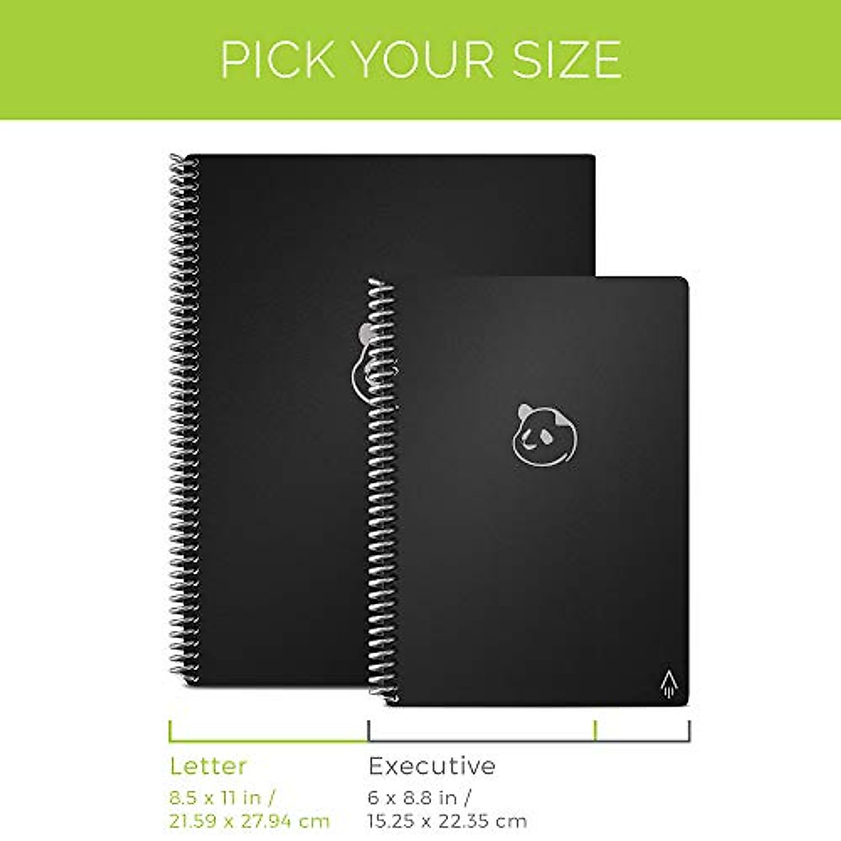 Rocketbook Smart Reusable Notebook, Letter Size Panda Planner with Daily, Weekly, & Monthly Pages, Neptune Teal, (8.5" x 11")