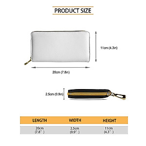 FOR U DESIGNS Fashion Women Pu Leather Purse Simple Polka Dot Black Zipper Wallet Passport Holder