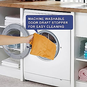 HADOR Door Draft Stopper Noise Blocker 36 Inches for Bottom of Door, Mustard Yellow Twin Triangular Under Door Draft Stopper Seal Gap Machine-Washable Air Blocker