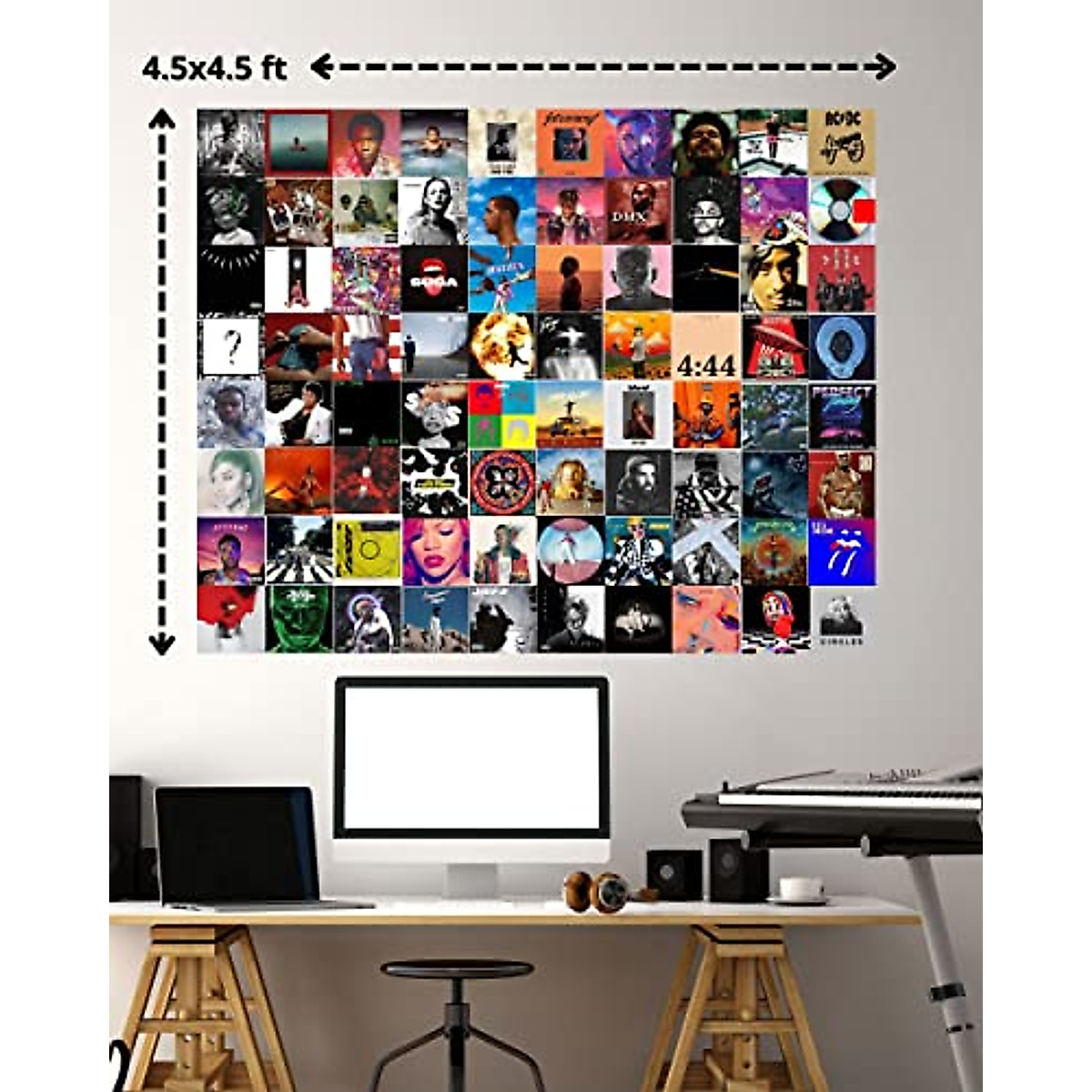 Unique America 150 Pcs | Posters Wall Collage Kit, Album Cover Posters, Posters for Room, Music Posters, Band Posters, Rapper Posters, Wall Posters, Rap Posters, Posters for Bedroom 6x6 Inch Total 80