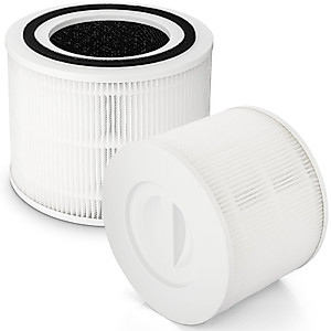 Core 300 Replacement Filters, Compatible with LEVOIT Core 300 and Core 300S VortexAir Air Purifier, 3-in-1 H13 Grade True HEPA Filter Replacement, Part Core 300-RF, 2 Pack