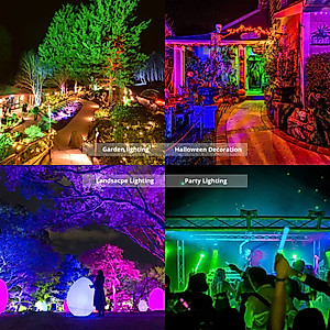 UME 7.5W Smart RGB Color Changing Christmas Lighting LED 120v AC Landscape Lights with APP Control, 400Lumens Bluetooth IP65 Waterproof, Path Lights for Garden Yard Pool Patio Flag Outdoor Spotlights