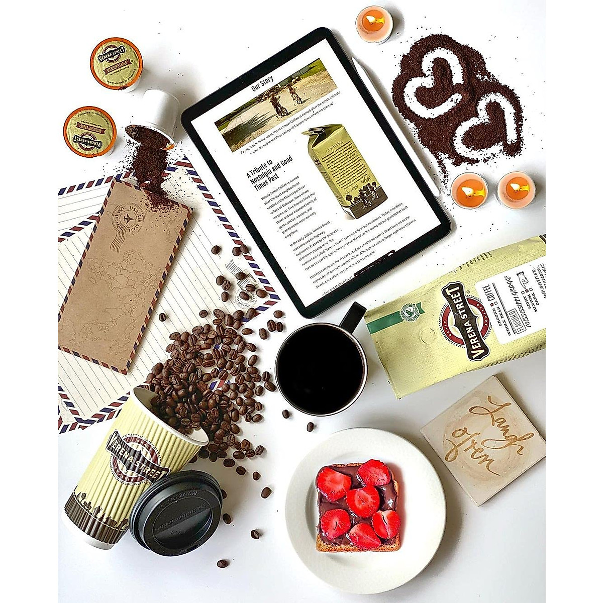 Verena Street 12 Ounce Whole Bean Coffee, Light Medium Roast, Lock & Dam 11, Rainforest Alliance Certified Arabica Coffee