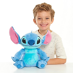 Disney Lilo & Stitch 11-inch Large Stitch Stuffed Animal, Alien, Blue, Soft Plushie