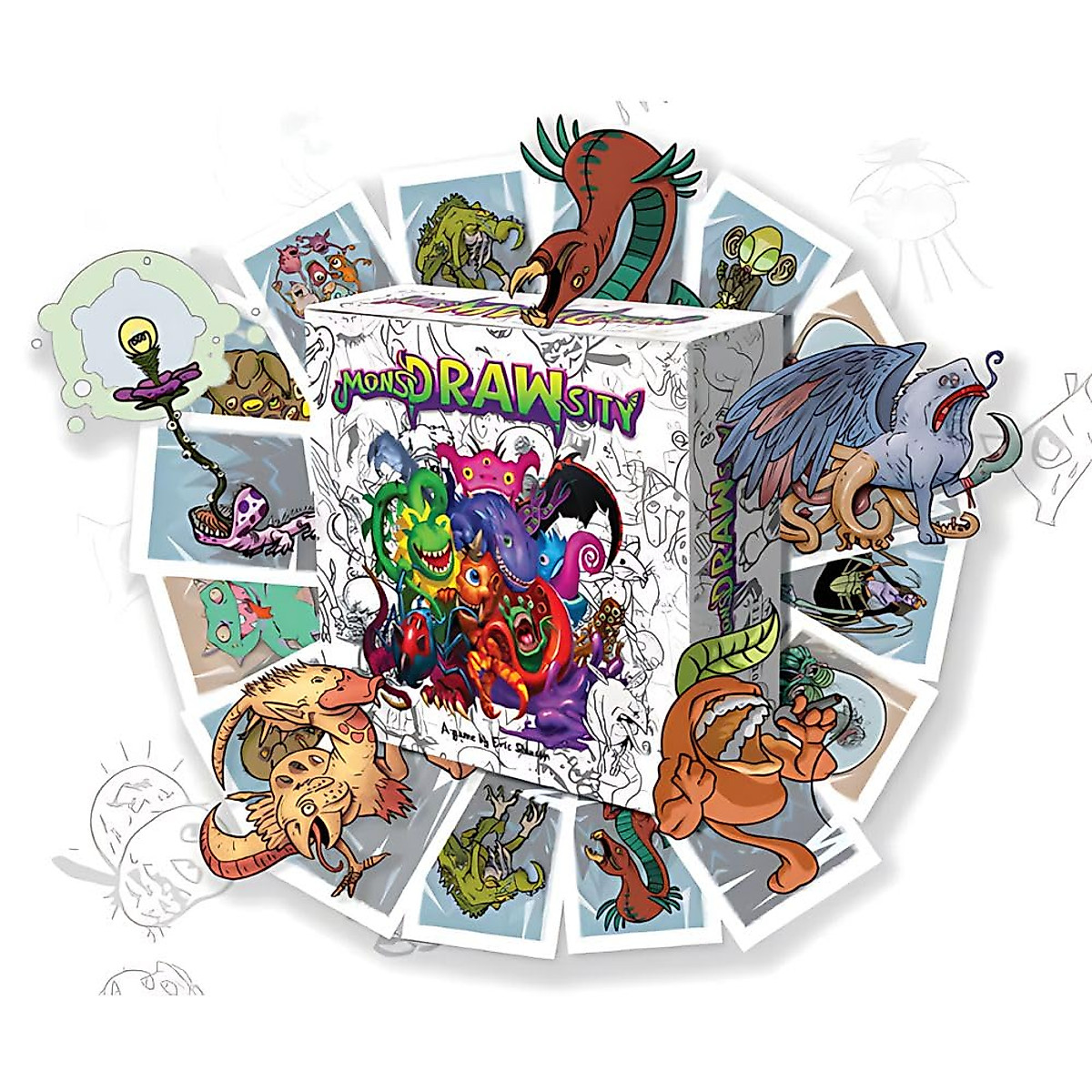 Deep Water Games MonsDRAWsity, Drawing Party Game Based on Verbal Description, Take Turns Describing & Drawing a Bizarre Monster - Be The Player Whose Drawing Most Closely Matches, 8+, 3-8 Players
