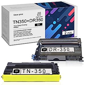 MYSS [2-Pack,1Toner+1Drum] TN350 TN-350 Toner Cartridge & DR350 DR-350 Drum Unit Compatible Replacement for Brother HL-5470DW/DWT 6180DW/DWT DCP-8155DN MFC-8950DW/DWT Printer Toner Sold by MRYMYGS