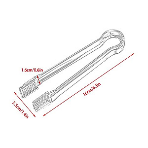 10 Pcs Plastic Buffet Serving Tongs, Clear Kitchen Tongs Mini Serving Utensil Tongs for Food Ice Salad Buffet Barbecue Cookies, 6.3 Inches