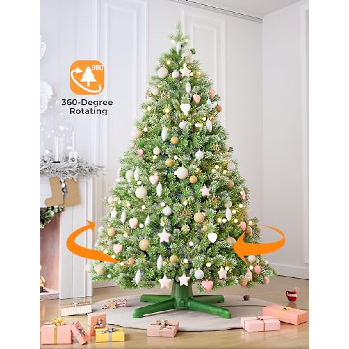 DG-Direct Rotating Christmas Tree Stand with Remote Control, Stable 360 Revolving Tree Base Stand, Up to 9ft and 120 lb. Adjustable Christmas Tree Holder for Xmas Tree, Artificial Tree (Green)