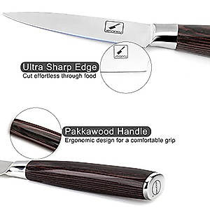 imarku Paring Knife - Paring Knives, 3.5 Inch Small Kitchen Knife - Japanese SUS440A Stainless Steel Fruit Knife, Ergonomic Pakkawood Handle, Ultra Sharp Knife