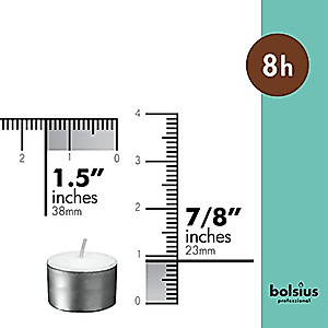 BOLSIUS Tea Lights Candles - Pack of 90 White Unscented Candle Lights with 8 Hour Burning Time - Tea Candles for Wedding, Home, Parties, and Special Occasions