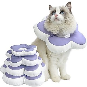 KUDES Cat Cone Collar,Cute Flower Waterproof Elizabethan e Collar for Cat and Small Dog Anti-Bite Lick Wound Healing Protective Neck Cone After Surgery Recovery Collar for Small Pet,All-Season Style