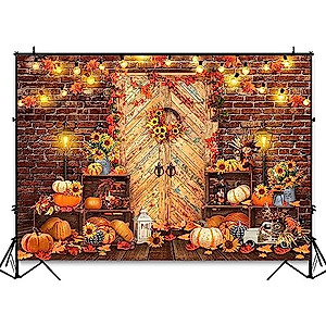 Avezano Fall Backdrops for Photography Autumn Family Holiday Photo Background Harvest Event Thanksgiving Photoshoot Portrait Photo Backdrops Decorations (7x5ft)