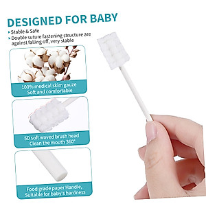 Healifty 30Pcs Oral Brush Mouth Sponge swabs Newborn Disposable Tools for Toddlers Infant Gauze Baby White Oral Care deciduous Teeth