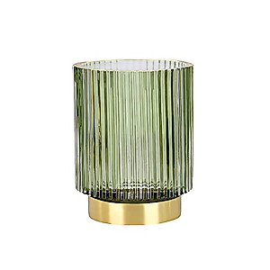 Tiita Glass Makeup Brush Holder Organizer - Crystal Clear Desktop Stationery Storage for Cosmetics, Vintage Style Makeup Brush Cup, Pen and Pencil Holder