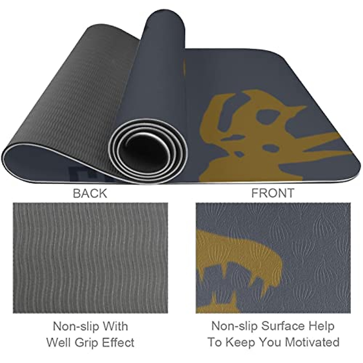 Dragon Sword Ancient Specimen Premium Thick Yoga Mat Eco Friendly Rubber Health&Fitness Non Slip Mat for All Types of Exercise Yoga and Pilates (72" x 24" x 6mm)