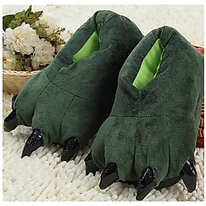 HengQiu Unisex Plush Animal Paw Slippers Fuzzy Warm House Shoes Dinosaur paw Slippers Claw Slippers